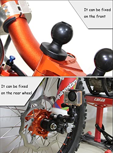 kucehiup Aluminum Alloy 1'' Ball Mount Base Insert for Motorcycle Fork Stem Hole 13mm to 20mm in Diameter, Compatible with R,A,M Mounts B Size Double Socket Arm