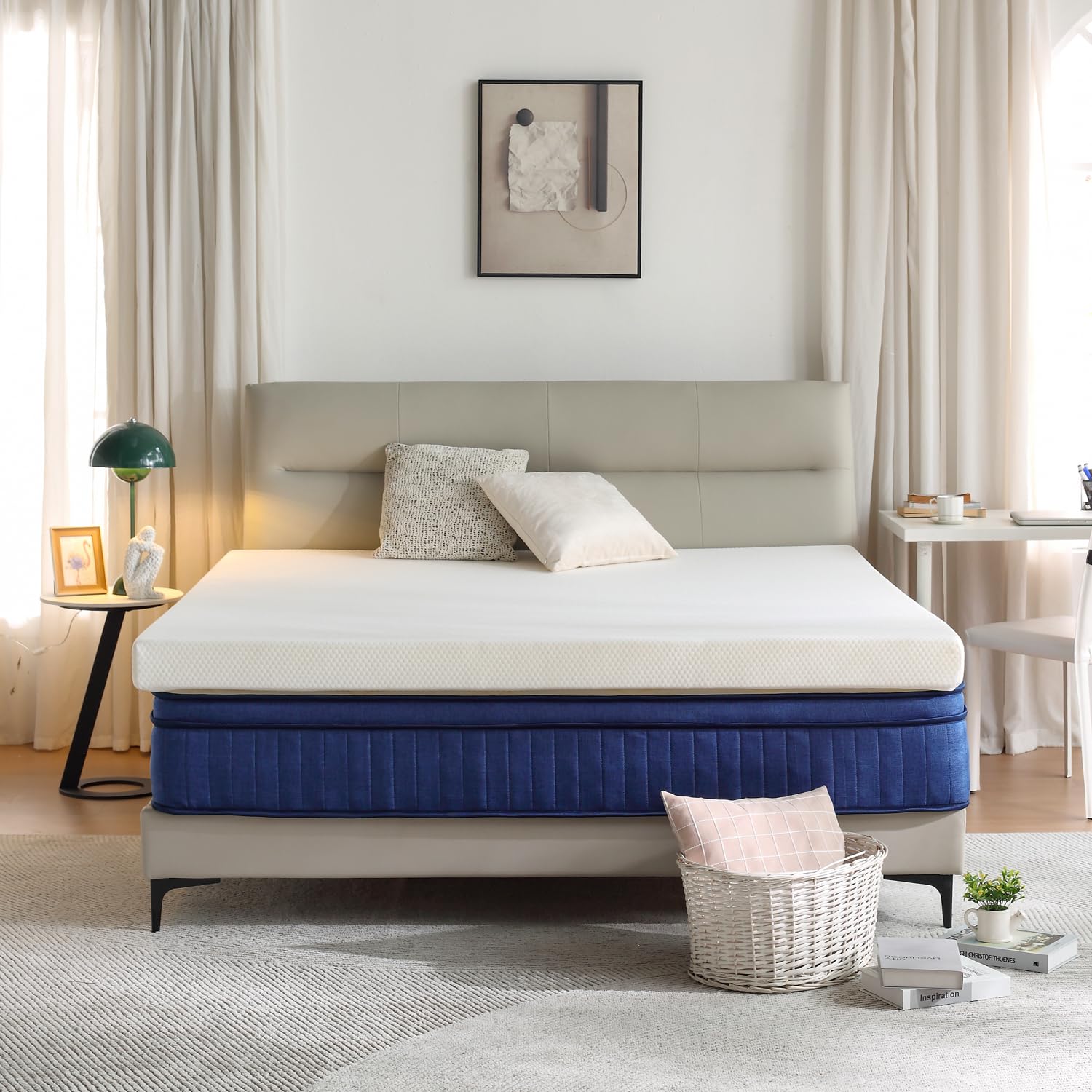 Gwydre 3Inch Topper Mattress,Memory Foam Mattress,High Density Ventilated Memory Foam Bed Mattress Topper,with Removable & Washable Cover (Full)