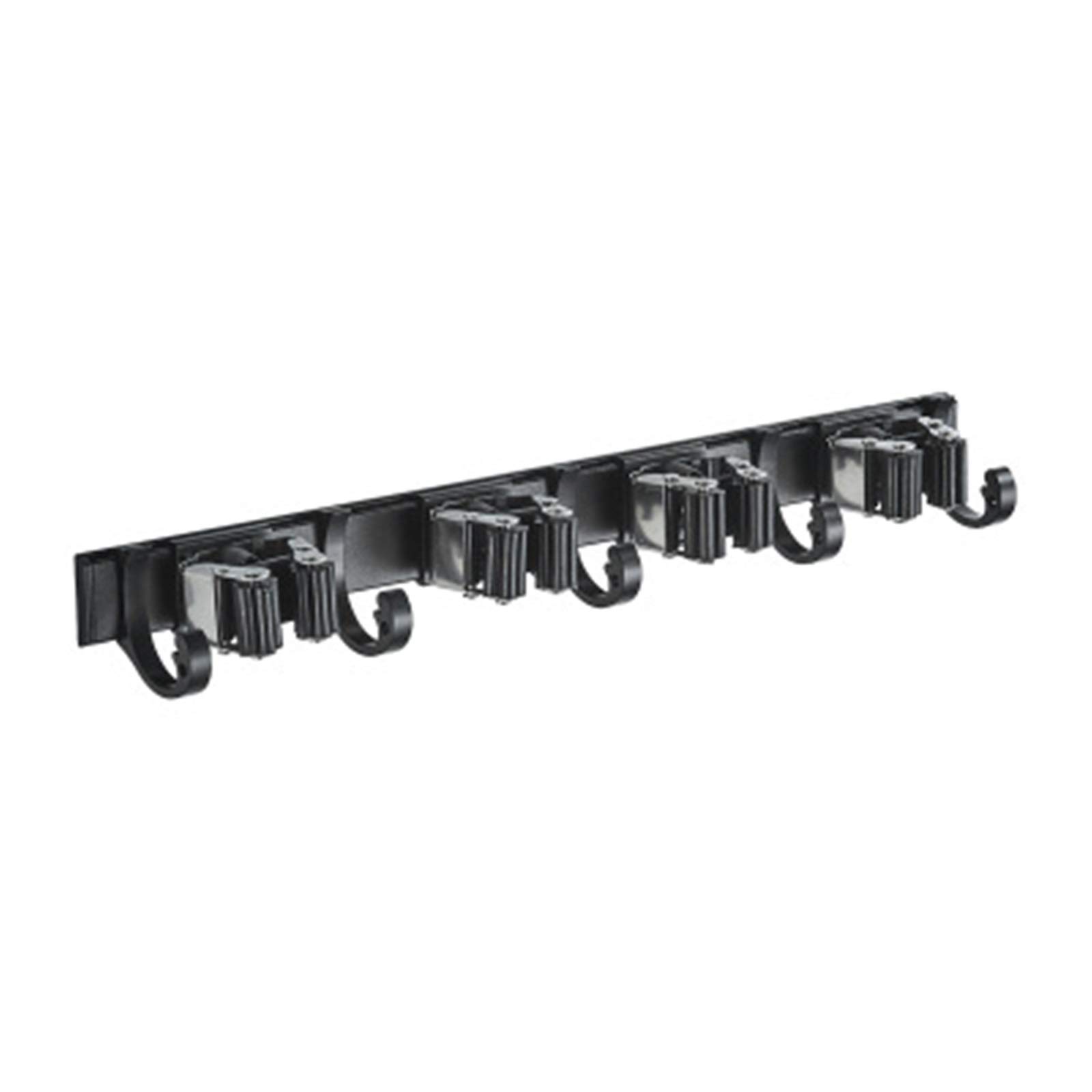 IHIPPO Broom Mop Holder Broom Mop Holder Wall Mount Stainless Steel Wall Mounted Mop Organizer Tools Hanger with 4 Racks 5 Hooks for Kitchen Bathroom Garden Closet Office for Toilet Garage