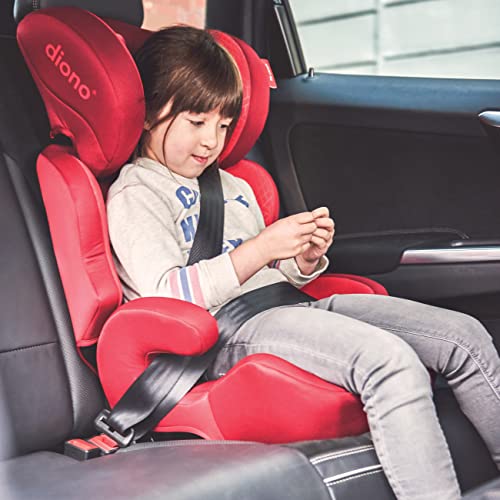 Diono Everett NXT High Back Booster Car Seat with Rigid Latch, Lightweight Slim Fit Design, 8 Years 1 Booster Seat, Black