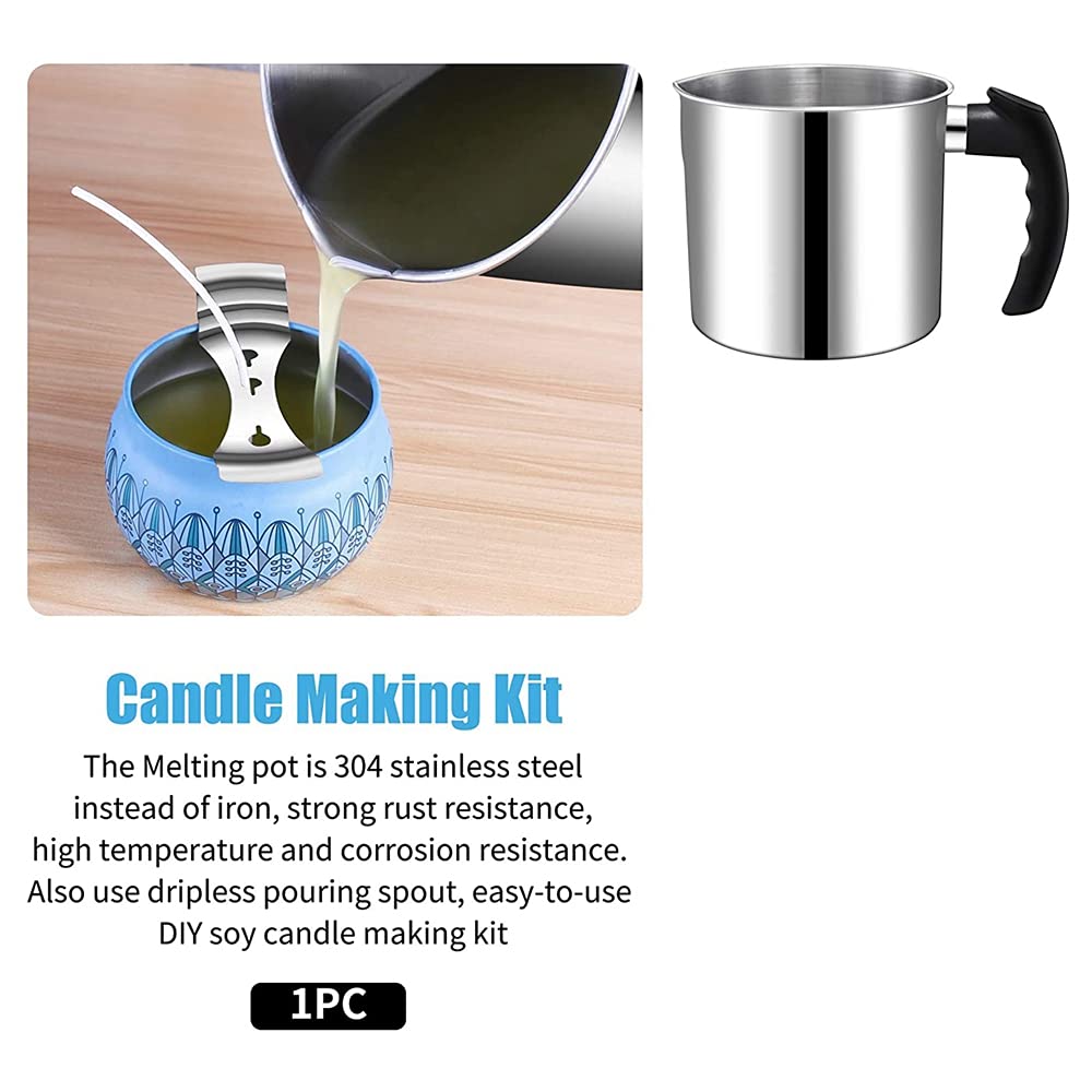 Lizusidtsy Candle Making Pouring Pot, 44 Oz Double Boiler Wax Melting Pot, Candle Making Pitcher, Heat- Handle