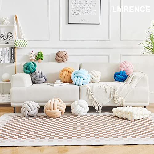 LMRENCE Soft Knot Ball Decorative Pillow,Circle Throw Pillows Aesthetic (Green,Medium,10.6inches) for Bed,Cushion Home Plush Handmade Pillow for Bedroom Sofa Chair Children Play Knot Ball Toys