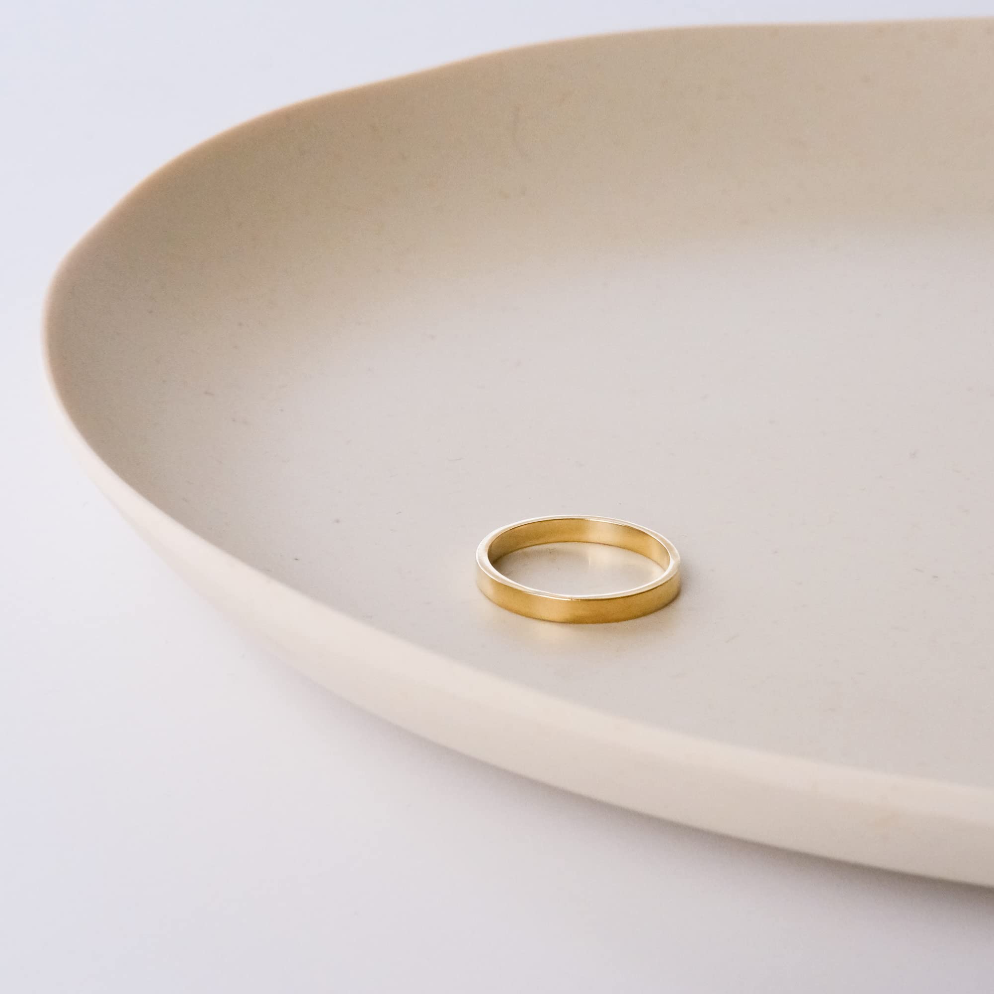 espere Simple Flat Band Ring 2.5MM Wide Bold Stacker | Classic Fine Stacking Ring 18K Gold Plated in Sterling Silver | Statement Ring for Women Jewelry Gift Size 6