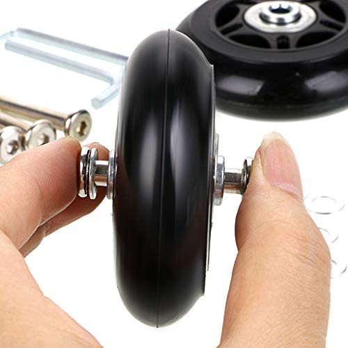 OwnMy 70mm x 24mm Luggage Suitcase Replacement Wheels, Rubber Swivel Caster Wheels Bearings Repair Kits, A Set of 4
