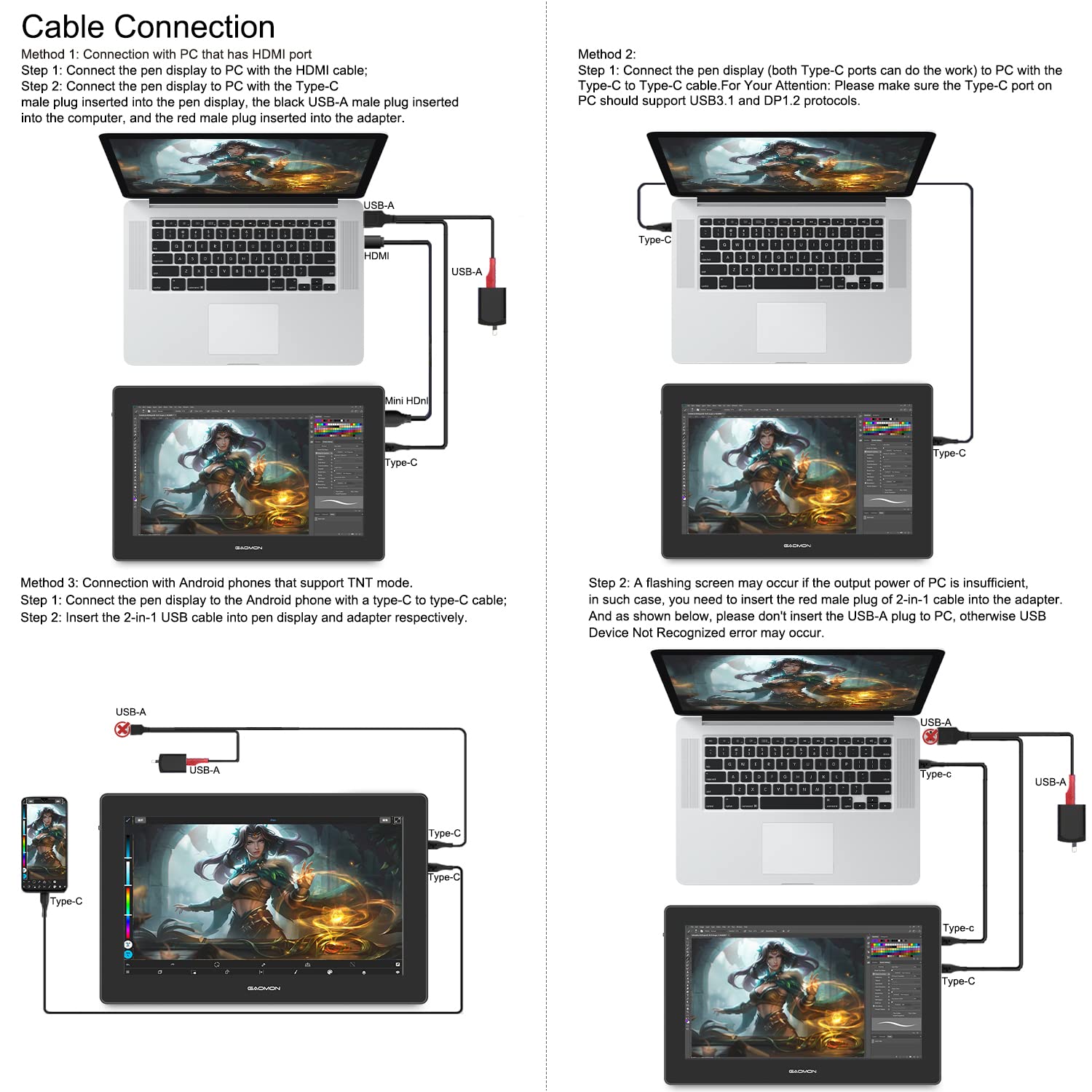 Drawing Tablet with Screen GAOMON PD1560 Drawing Monitor Art Tablet with Adjustable Stand, 10 Shortcut Keys, 15.6-inch Graphics Tablet for Mac, Windows PC