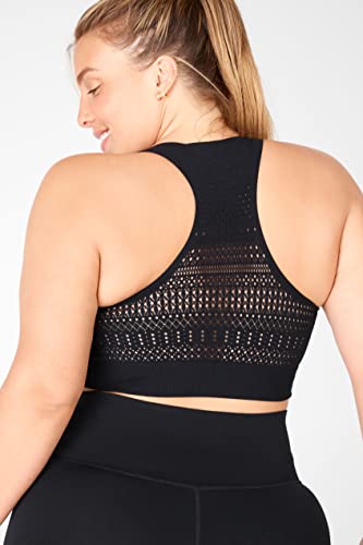 Fabletics Women's Briella Macrame SculptKnitĀ® Bra, Workout, Yoga, Athletic, Fitness, SculptKnit, L, Black