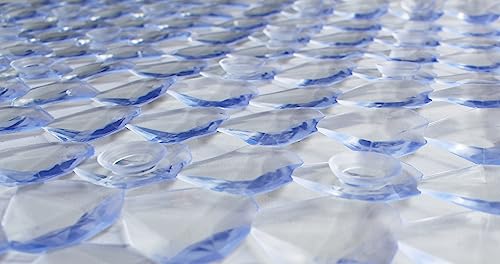 Splash Home Diamond Bathtub Mat Non-Slip, Shower Mat with 58 Suction Cups and Drain Holes Bath Mat for Tub, 27 L x 15 W Inches, Machine Washable, PVC - Clear