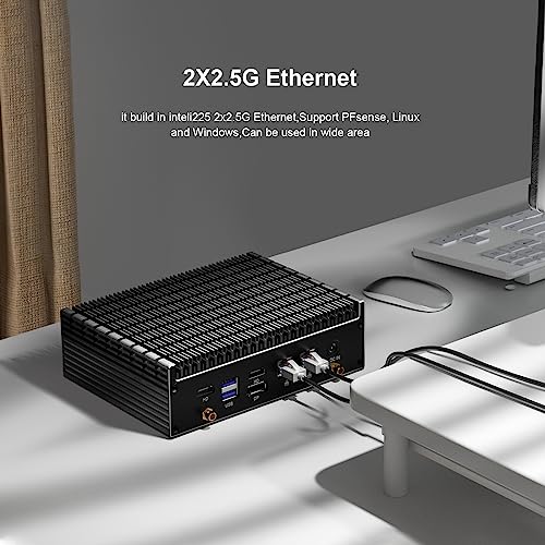 Mini PC Fanless,Intel 12th Core i7-1255U,10cores 12Threads, Slient Mini Desktop Computer 16G DDR4 1TB NVME SSD WiFi 6 BT 5.0, Dual 2.5G Ethernet,Build in Thunderbolt 4 and 4x4K Output