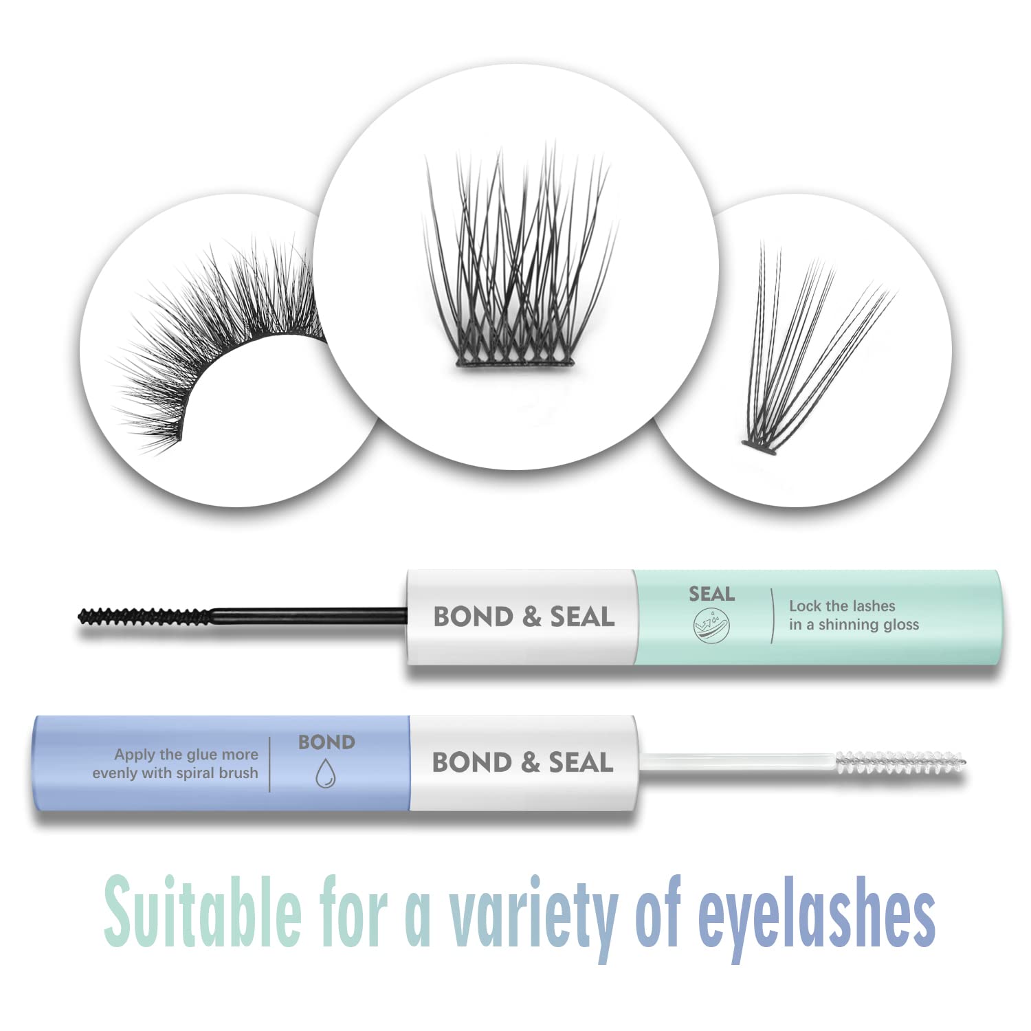 IKVVOM Lash Bond and Seal, Cluster Eyelash Glue for DIY Eyelash Extension, Cluster Lash Adhesive Infused with Biotin and Vitamin E, Super Strong Hold & Latex Free.