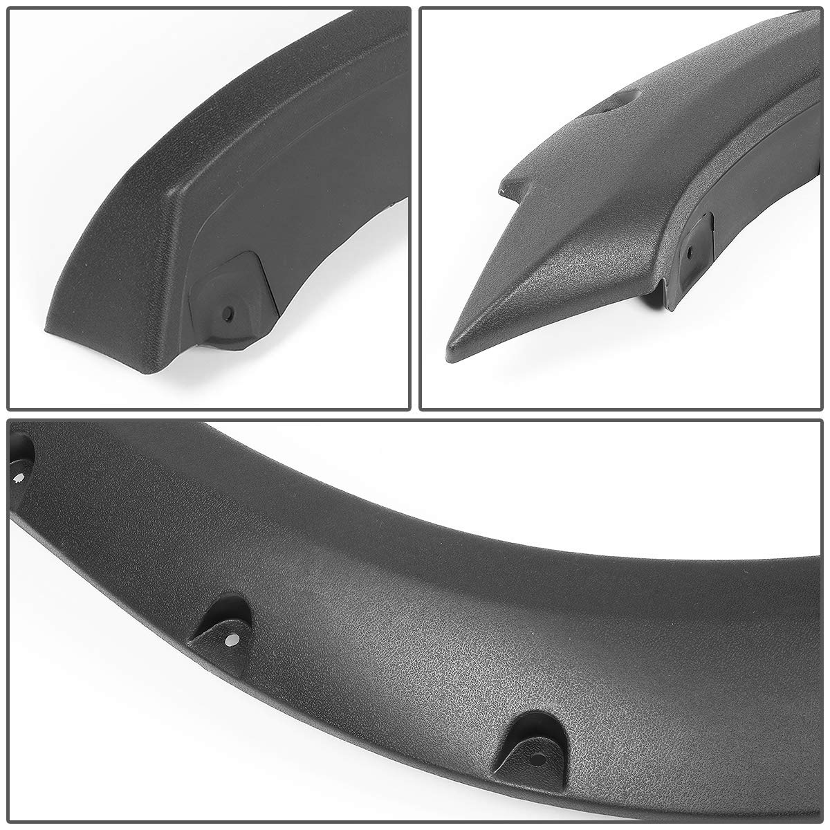 DNA Motoring WF-81008-MBK Pocket-Riveted Style Fender Flare Cover Wheel Protectors Compatible with 10-18 Dodge Ram 2500 3500, 4Pcs/Kit