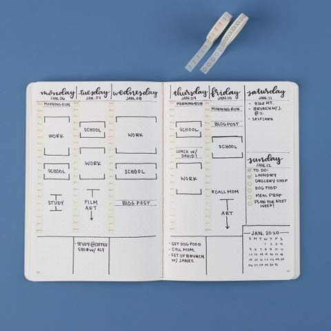 Erin Condren Designer Washi Tape Duo - Checklist and Hourly Layouts, 2 Rolls, 16 Feet Each. Decorative Adhesive Tape for Customizing Notebooks, Calendars, Agendas, and More