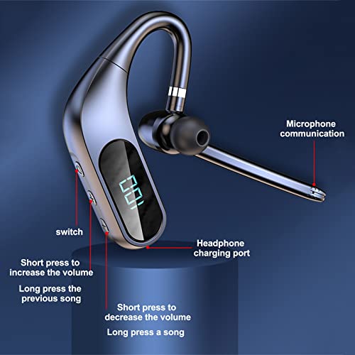 Karymi Bluetooth Earpiece, Single Digital Display Wireless Bluetooth TWS 5.0, High Fidelit Sound Wireless Car Driving in Ear Headset Ipx5 Waterproof Compatible with iPhone Android