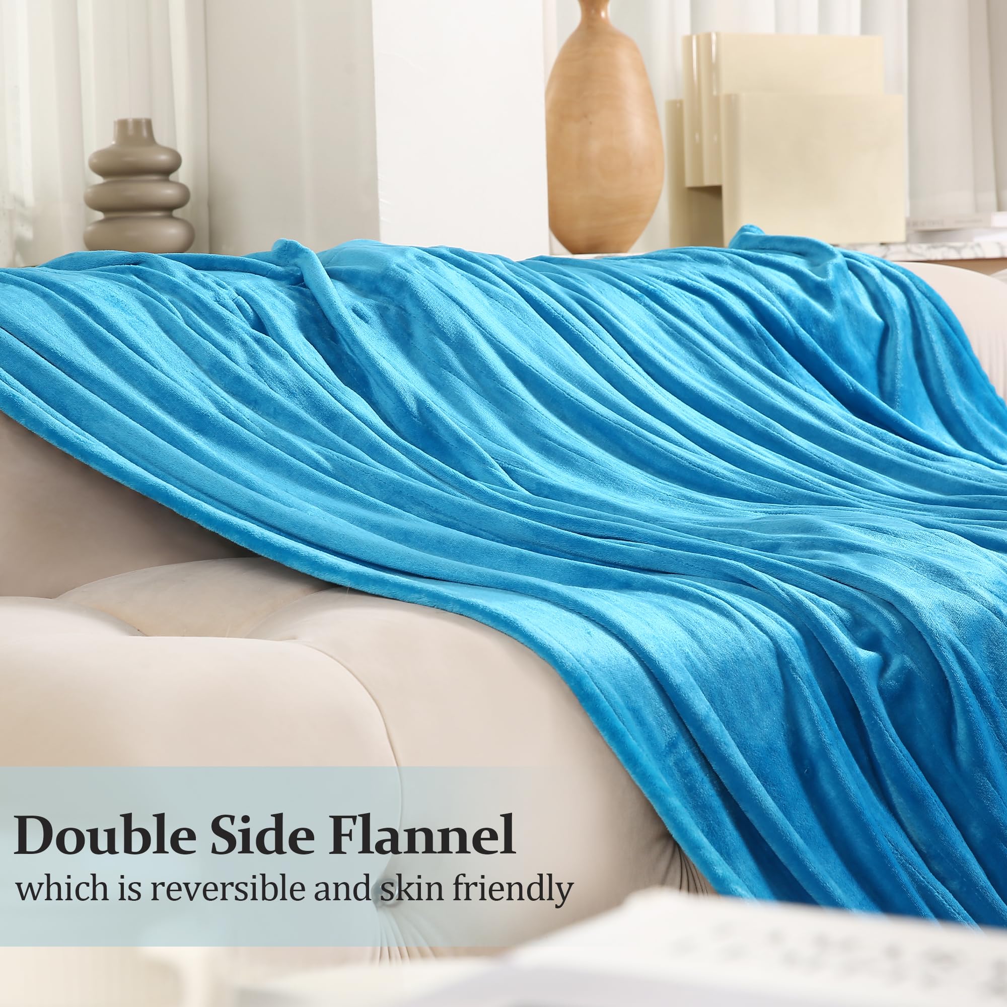 COZYTY Heated Blanket Full Size, 72" x 84" Fast Heating Blanket with 6 Heating Levels & 1-10 Hours Auto Off for Home Office Use, Blue