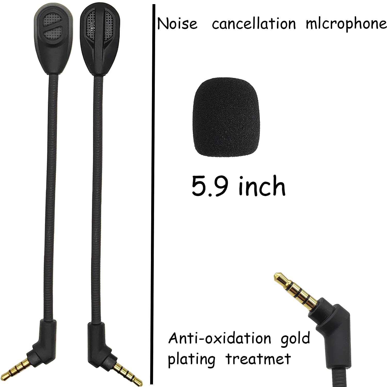 Detachable Mic Compatible for Kingston HyperX Cloud Flight/Flight S Gaming Headsets,3.5mm Jack Noise Cancelling Replacement Headphone Mic