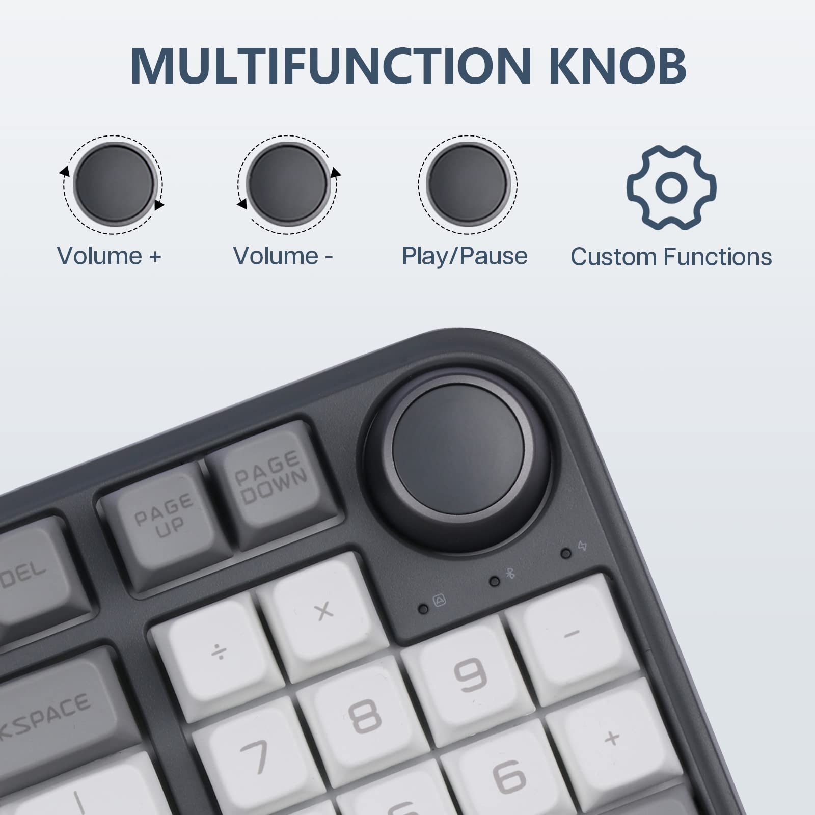 EPOMAKER TH96 96% Hot Swap RGB 2.4Ghz/Bluetooth 5.0/Wired Gasket Mounted Mechanical Keyboard with South-facing RGB LEDs, 6000mAh Battery, Knob Control for Windows/Mac(Enlightenment MDA V2, Flamingo)
