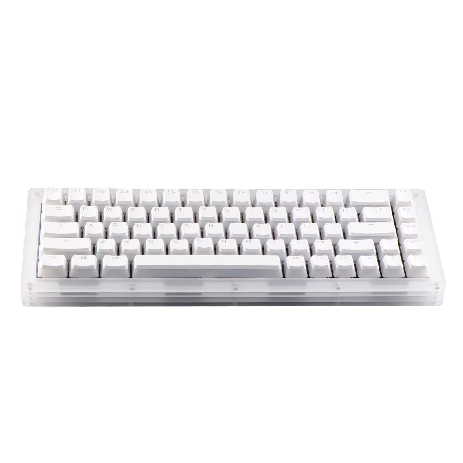 EPOMAKER TK68 65% Gasket Acrylic Hot Swappable 2.4Ghz/Bluetooth 5.0/USB-C Wired Wireless Gaming Keyboard with RGB Backlight, Translucent Pudding Keycaps for Office/Home/Win/Mac(Budgerigar Switch)