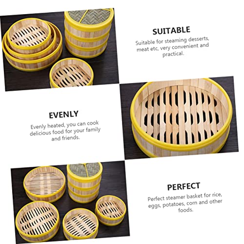 KICHOUSE 2pcs Steamer Vegetable Steamer Pot Veggie Steamer Chinese Steamer Basket Steamer Rack Sticky Rice Steamer Rice Steamer Baskets Practical Steamer Safe Steamer Hemming