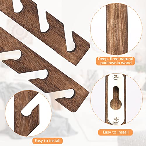 TRIRITE 3 Pack Wooden Wall Mount Baseball Caps Organizer Hanger, Wall Vertical Hat Racks for Closet Door Bedroom Entryroom Laundry