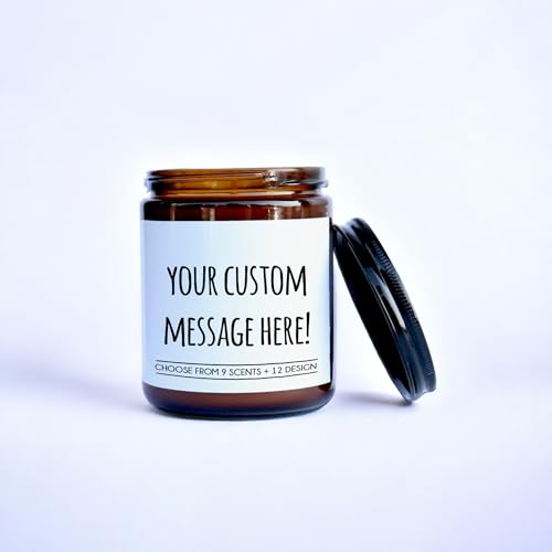 Personalized Scented Soy Candles with Your Own Picture | 4oz/9oz Personalized Candles with Name, Long Lasting Customized Gifts with Custom Candle Jar | Different Scent Options