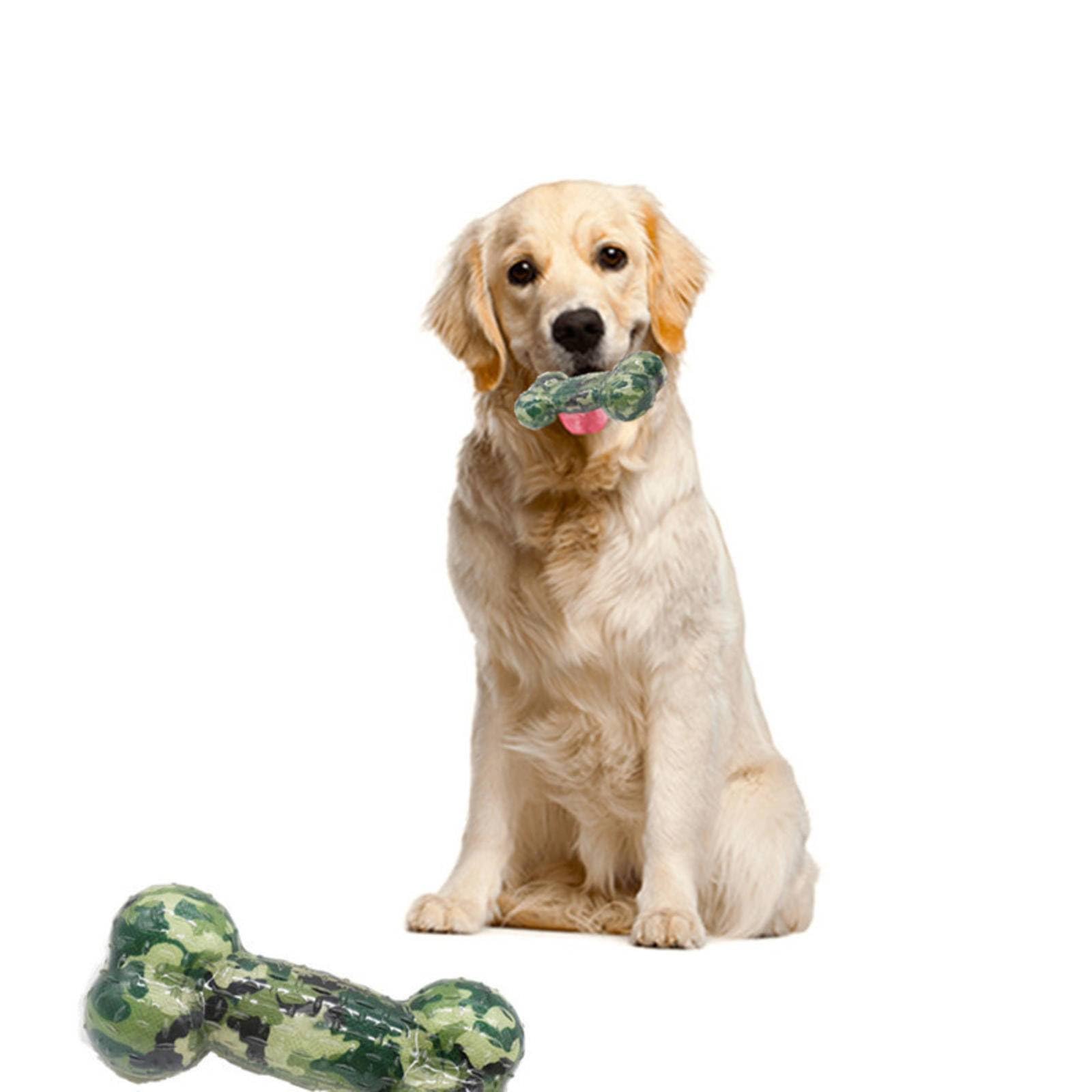 LOQNXQZC Pet molar toy ringing bone dog chewing biting bone molar Rod interactive rubber dog bite training dog, 6.3x2.9x1.6 inch *2