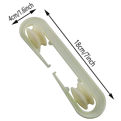 ZZLZX 2PCS Plastic Clothes Line Separator Spreader Pulley, Rope Wire Separation Pulley, S-Shaped Clothes line Splitter, Clothes line Pulley Kit for Long Clothes Line and Heavy Duty, White