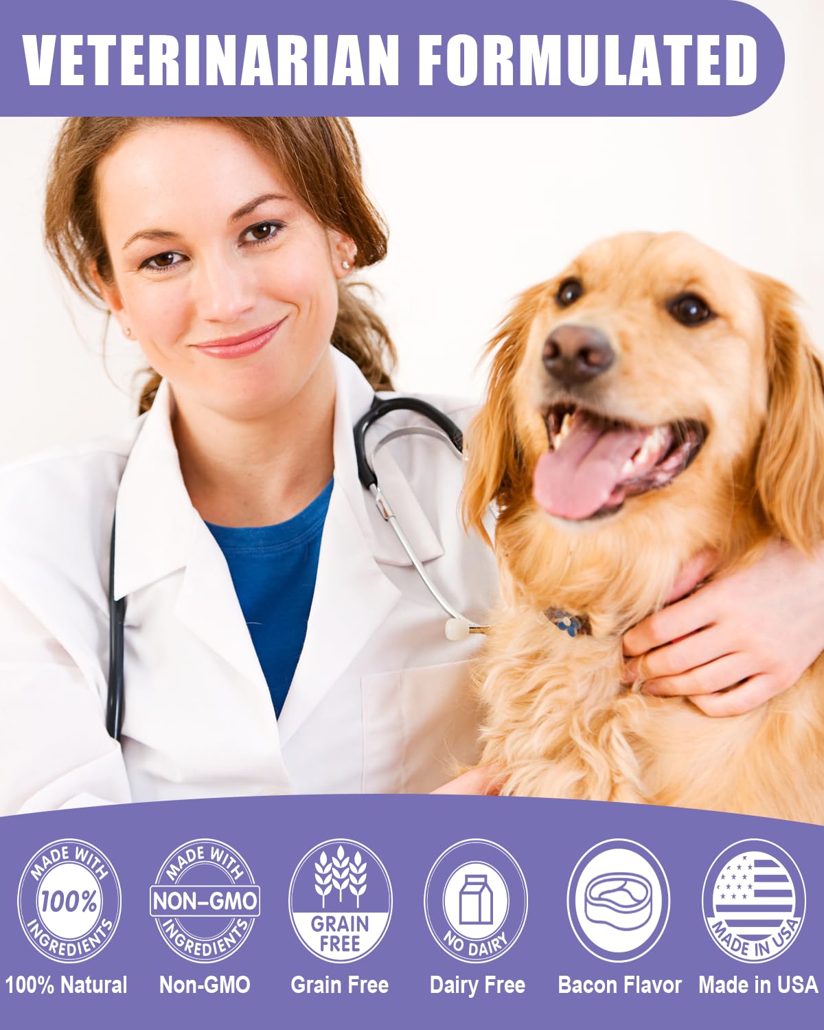 Melatonin for Dogs | 60ML Natural Calming for Dogs Anxiety & Stress with Melatonin, Valerian, Ashwagandha & L-Theanine | Liquid Melatonin for Dogs Helps with Sleep, Thunder, Fireworks | 2 oz, Bacon