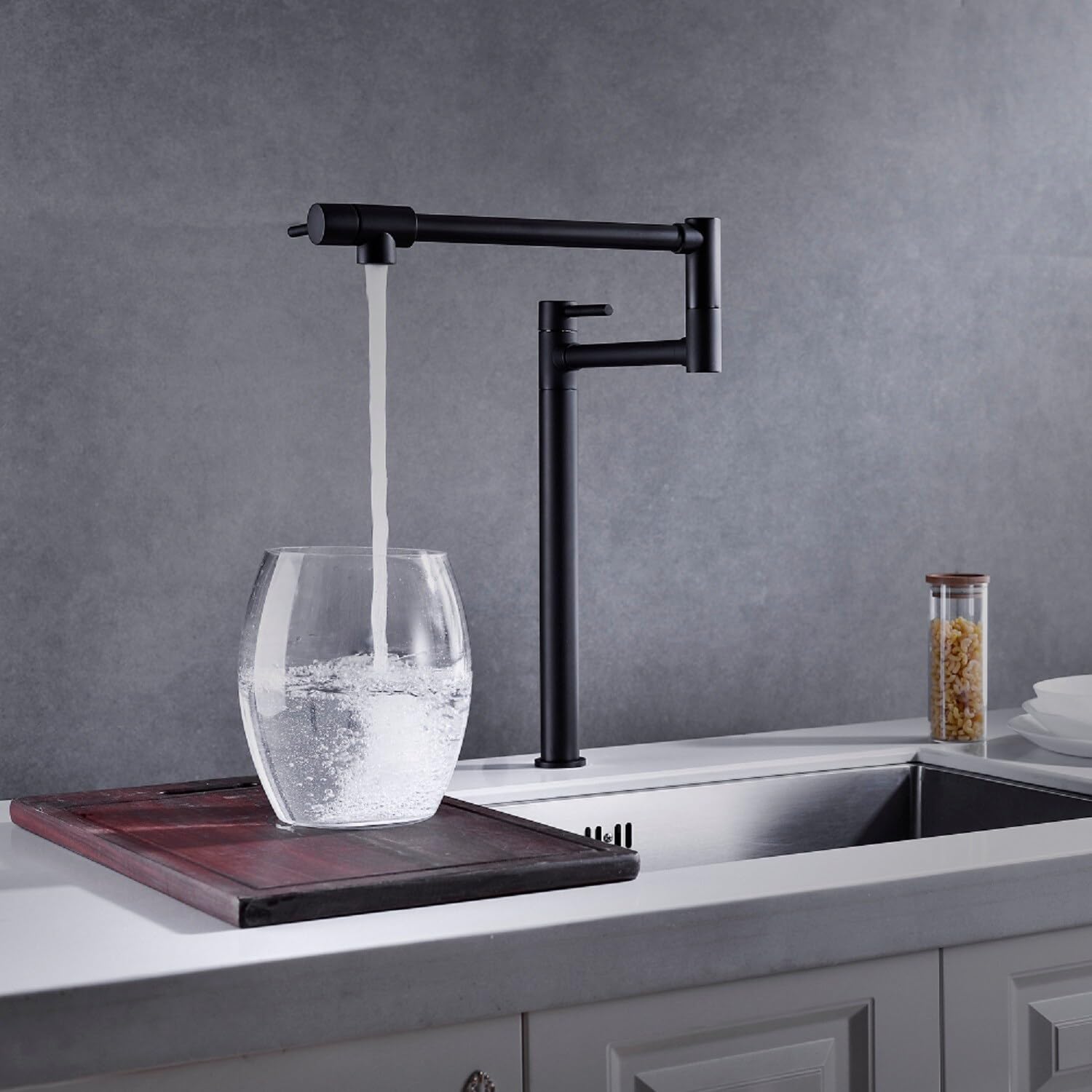 Kitchen Sink Pot Filler Faucets, Double Swing Deck Mount