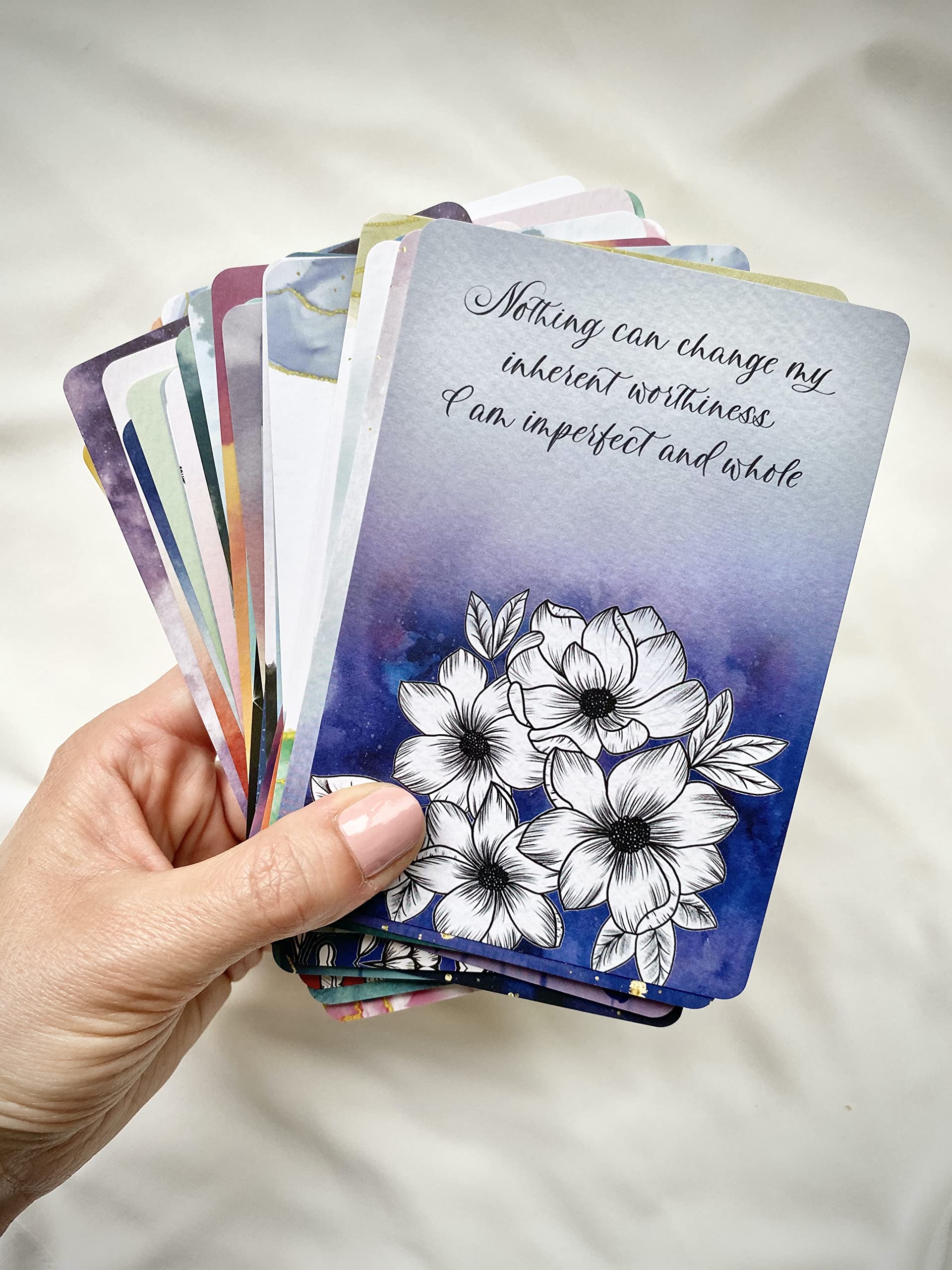 Erin Merrihew Mantra Card Deck | Daily Positive Affirmation & Motivational Cards | 52 Healing Messages for Self-Love & Empowerment