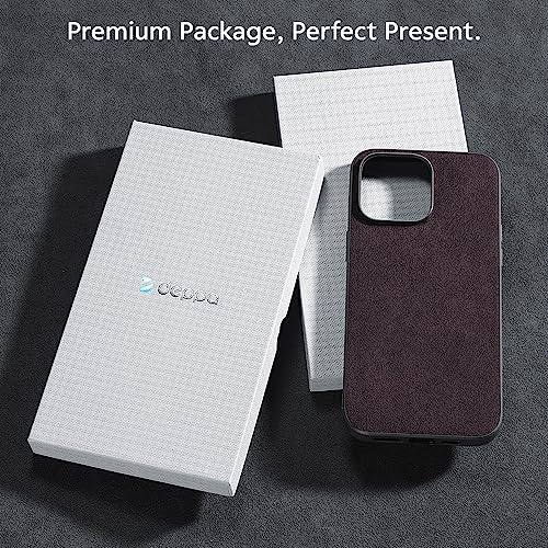 Deppa Alcantara case for iPhone 12 Pro (6.1') Shockproof Slim Magnetic Cover with Magsafe Wireless Charging [Genuine Italian Alcantara] Enhanced Camera Protection| (BlackBerry Black-9008)