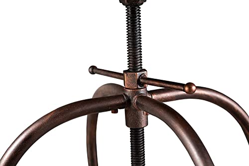 LOKKHAN Bar Table Set with 2 Backrests Stools,3-Piece Round Table Compact Chairs Counter Bar Height Tabletop for Kitchen Dining Living Party Bistro Breakfast,Space-Saving,Most Welded(Copper & Brown)