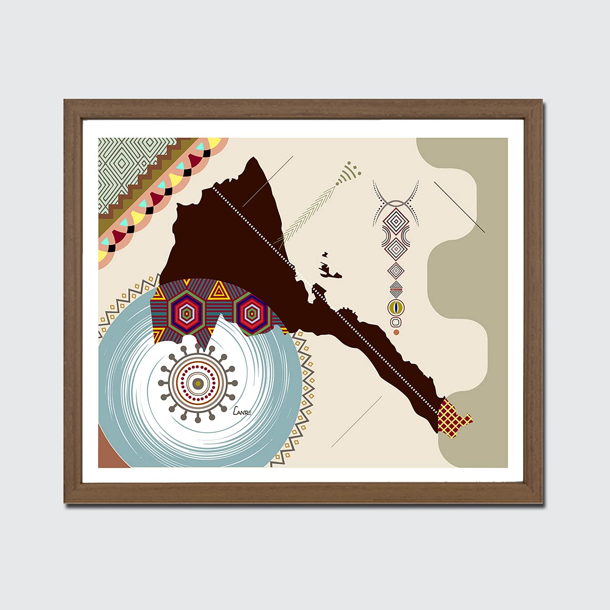 Eritrea Map Art Print Asmara Poster East African Abstract Painting Decor Unframed