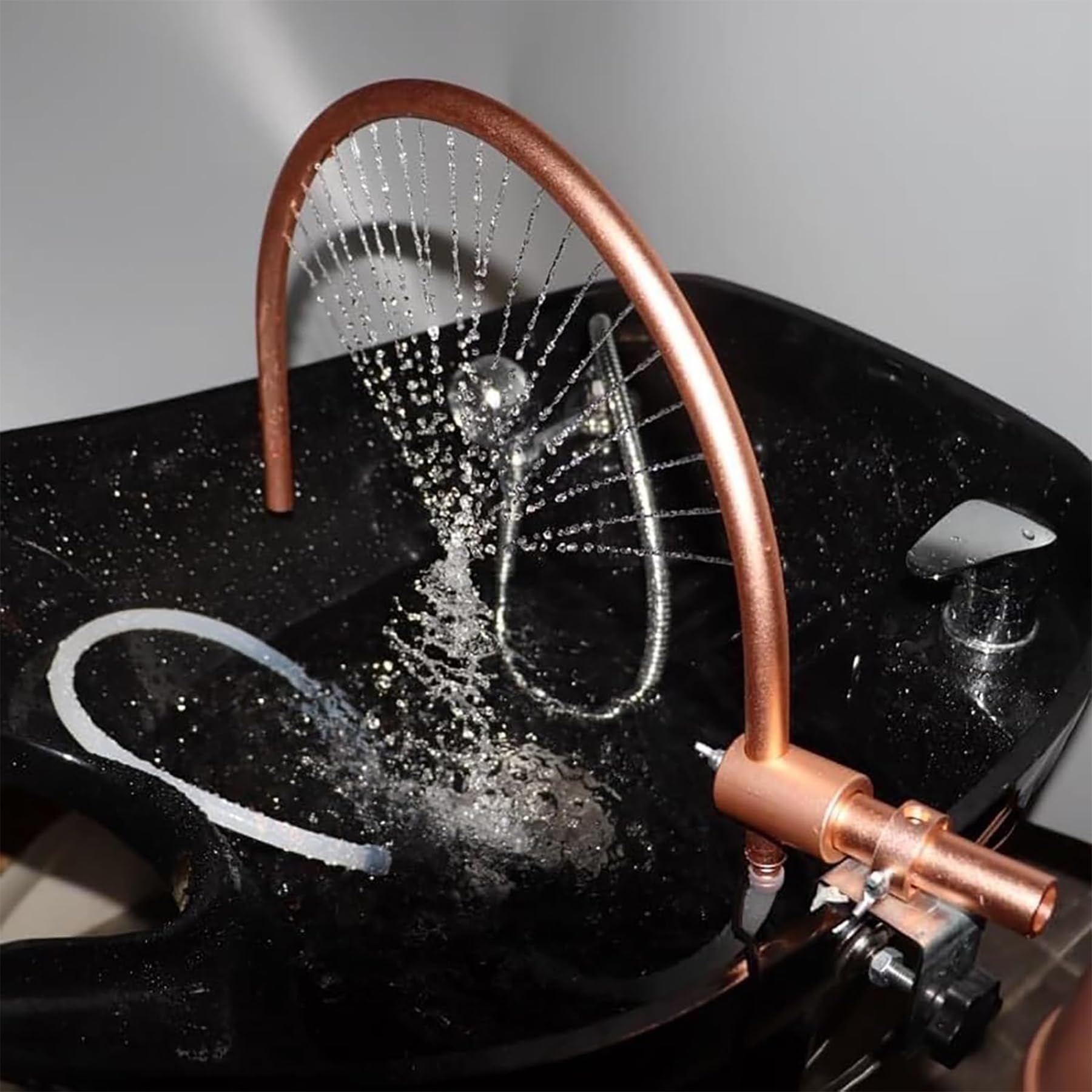 Hair Salon Shampoo Bed Mobile Tea Bran Water Circulation Therapy Device Flushing Bed Special Therapy Device Accessories, 180-Degree Arc Design, 21 Water Outlets for Hair Care