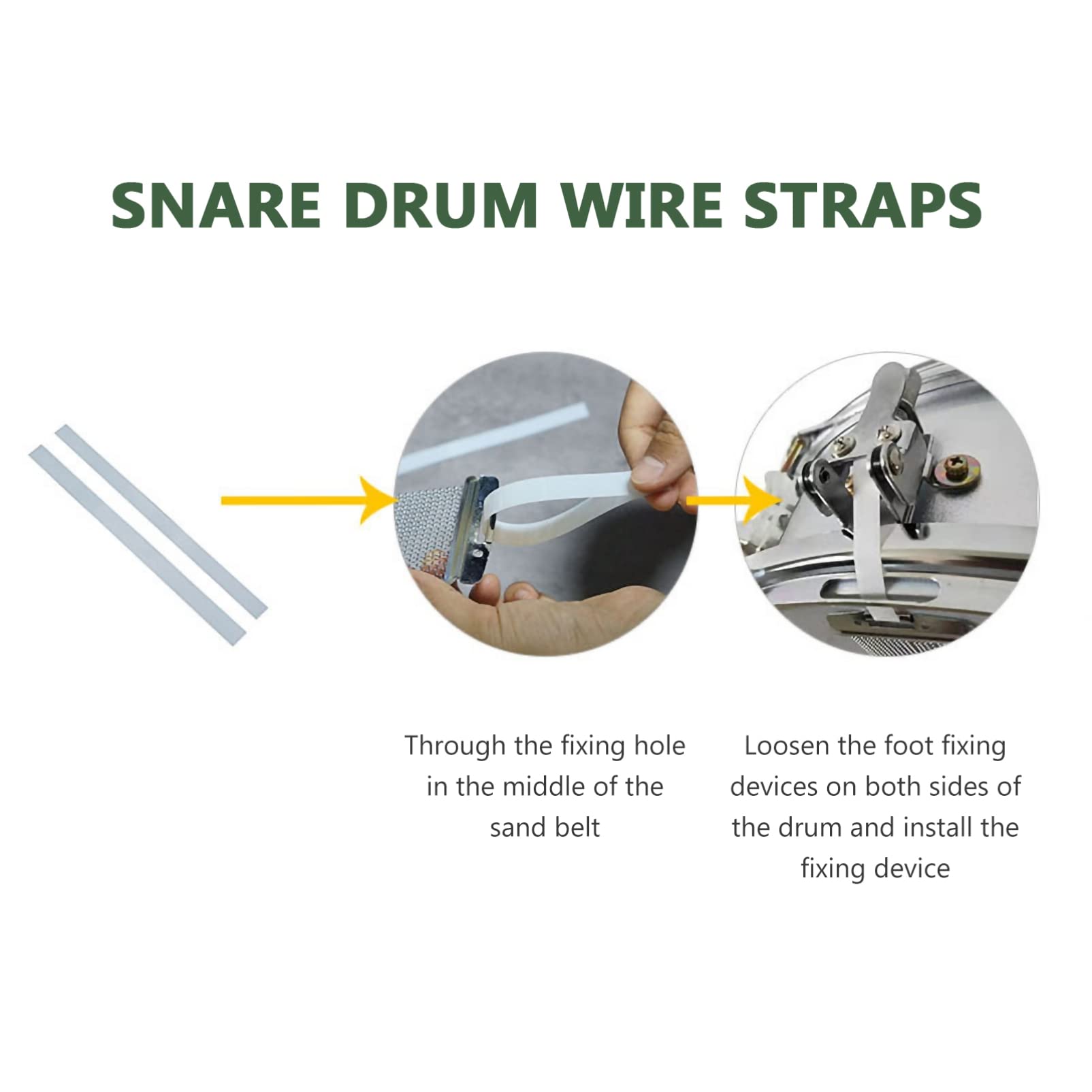 ERINGOGO 6 Pieces Plastic Snare Drum Wire Mounting Straps Snare Drum Parts Mounting Straps for Snare Drum Mylar Snare Drum