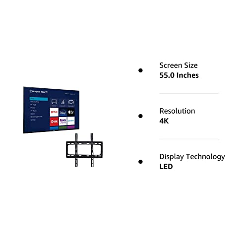 Westinghouse 55-Inch 4K Ultra HD Smart TV HDR10 Compatible with Alexa & Google Assistant 60Hz Refresh Rate + Free Wall Mount (No Stands) WR55UX4019 (Renewed)