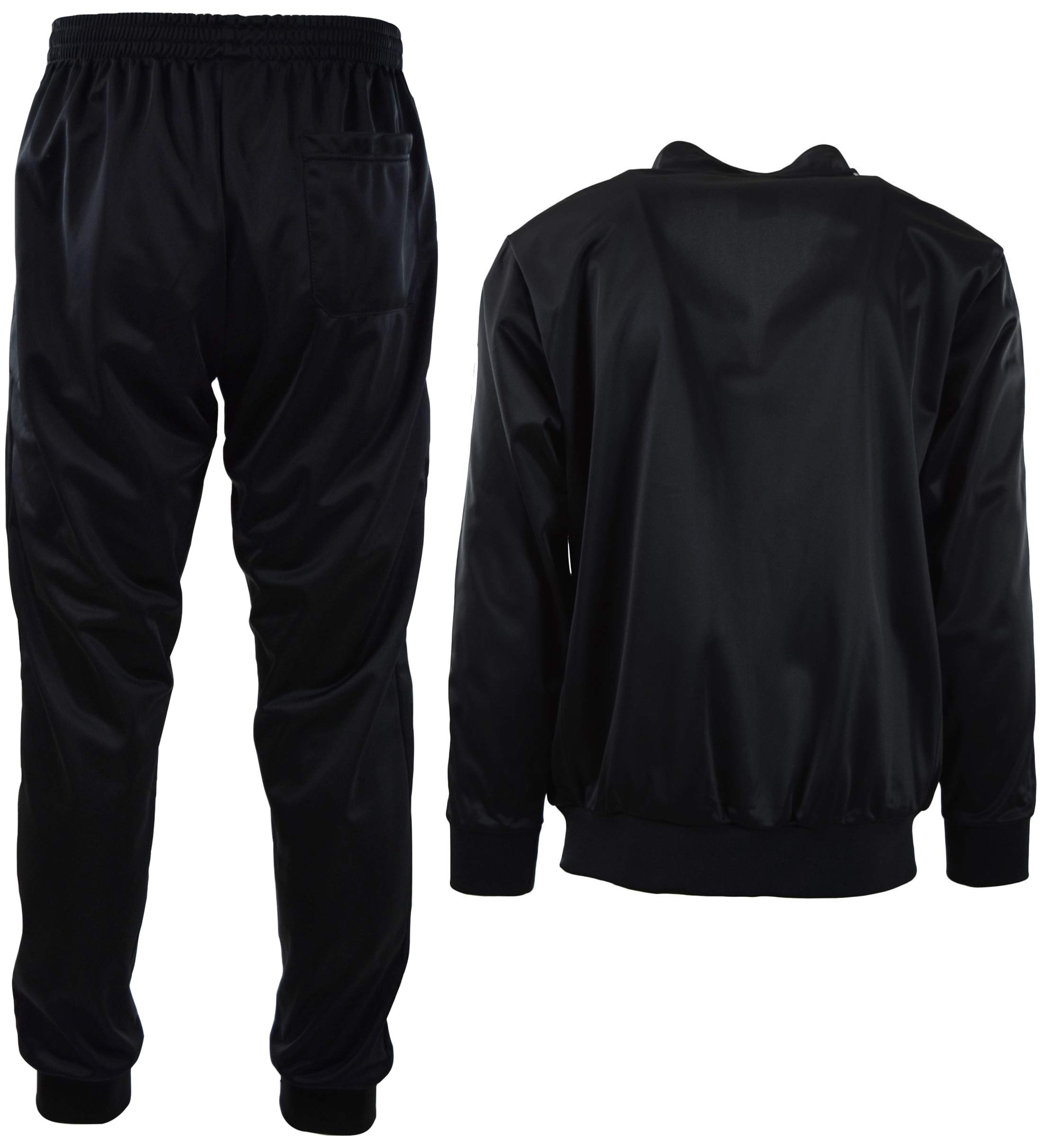 ChoiceApparel Mens Athletic 2 Piece Tracksuit Set (3XL, 888-Black)