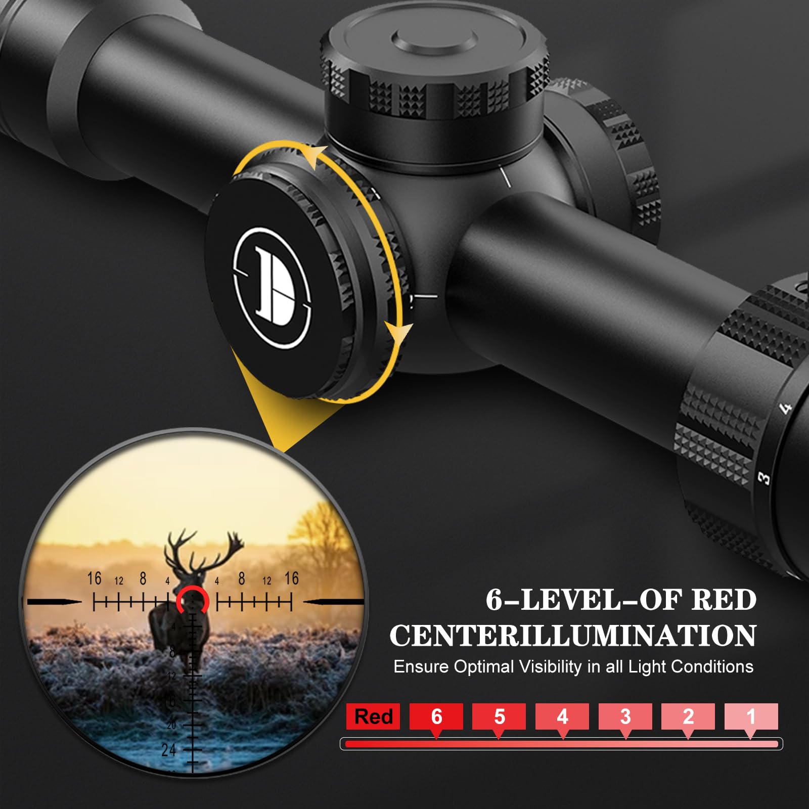 DISCOVEROPT ED-AR 1-6X24IR Riflescope1-6x24 LPVO Rifle Scope, First Focal Plane Rifle Scopes (FFP)