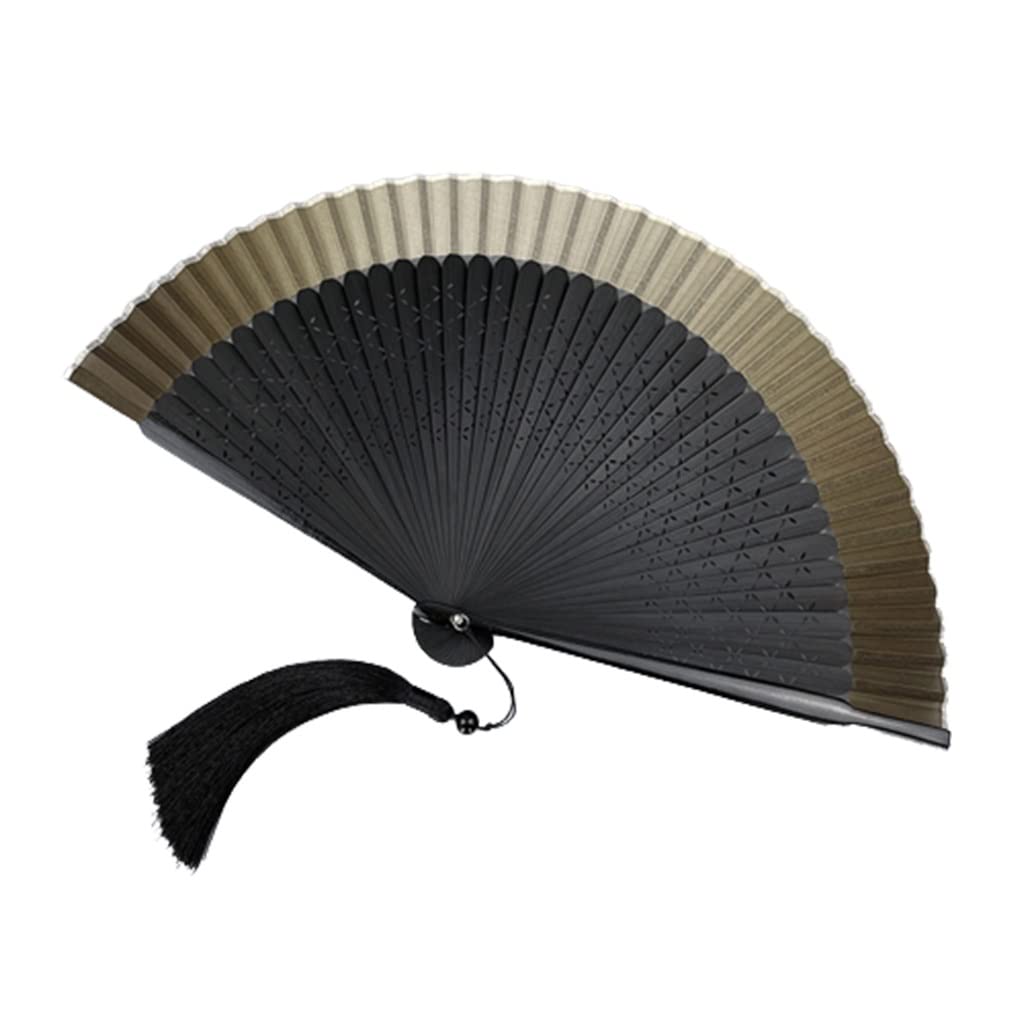 Fan Folding Fan Ancient Style Hanfu Cheongsam Easy to Open and Close Dance Fan Solid Color Summer Folding Female Fan (Color : Brown)