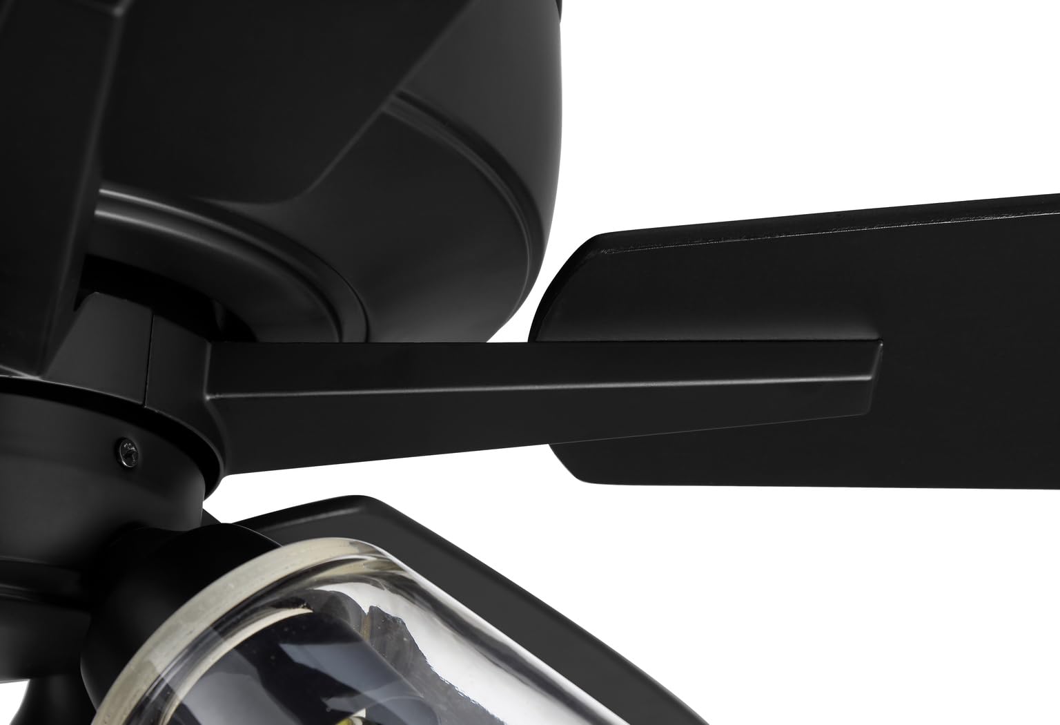 Craftmade S104FB5-60FBGW Super Pro 60" Ceiling Fan with LED Lights & Pull Chain, 5 Reversible Flat Black/Greywood MDF Blades, Flat Black