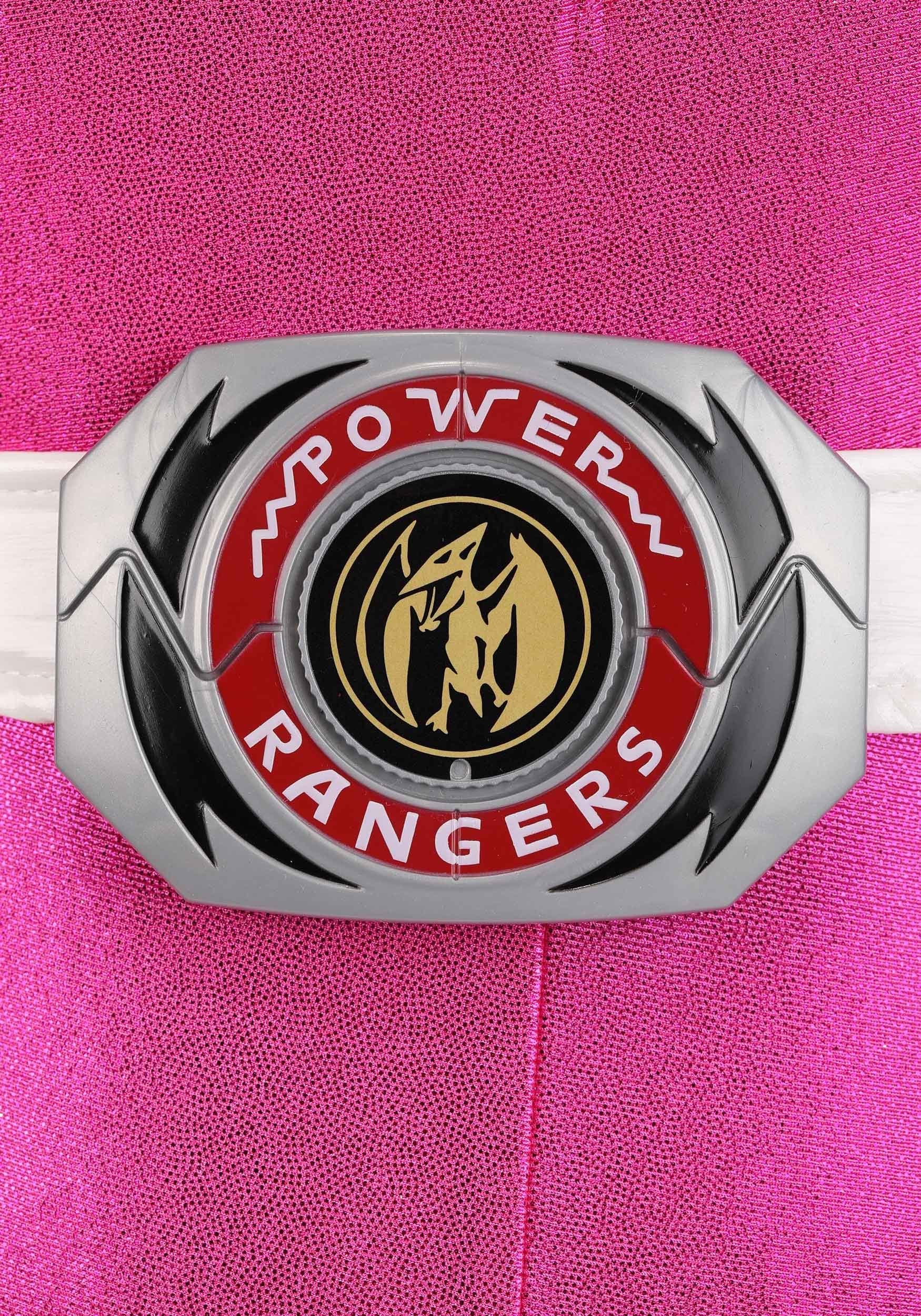 Disguise Sabans Mighty Morphin Power Rangers Pink Ranger Sassy Womens Adult Bodysuit Costume, Pink/White, Large/12-14