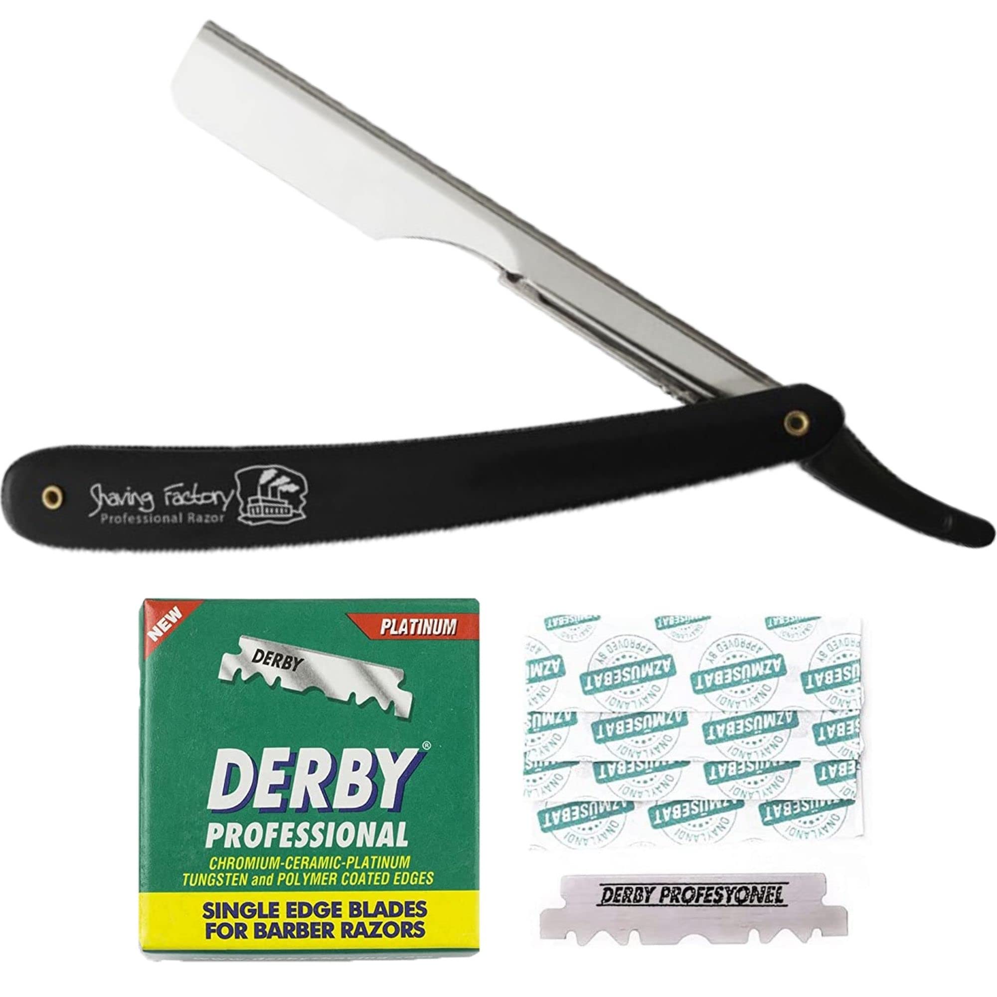 Derby, The Shave Factory Razor Blades Black, Silver (One Piece)