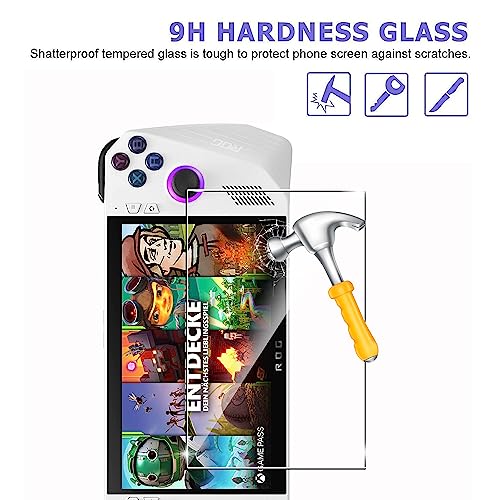 Suttkue for Asus ROG Ally Screen Protector, Anti-Scratch Tempered Glass flim, (Full coverage improvement model) Case Friendly, No white edges,Anti-Scratch (2 PACK)