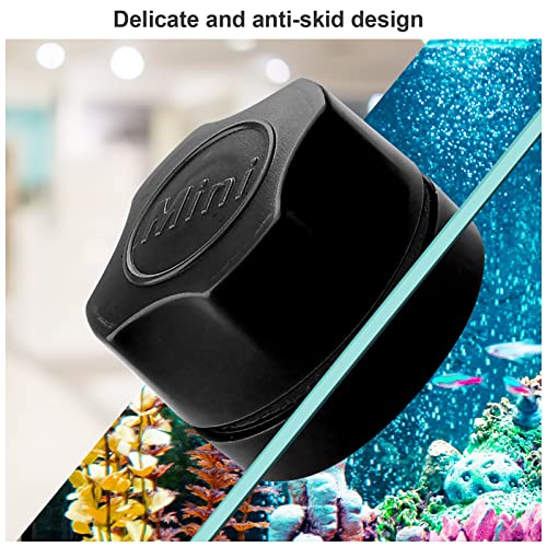 Lychee Mini Magnetic Algae Scraper Fish Tank Glass Scrubber, Aquarium Cleaning Brush (Black)