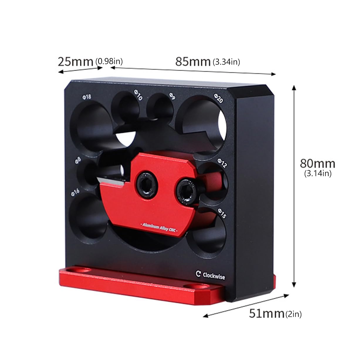 esidianzi 6Pcs Dowel Maker Jig Kit Metric 8mm to 20mm Adjustable Dowel Maker with Carbide Blade Electric Drill Milling Dowel Round Rod Auxiliary Tool for Wooden Rods Sticks Woodworking(Black red)