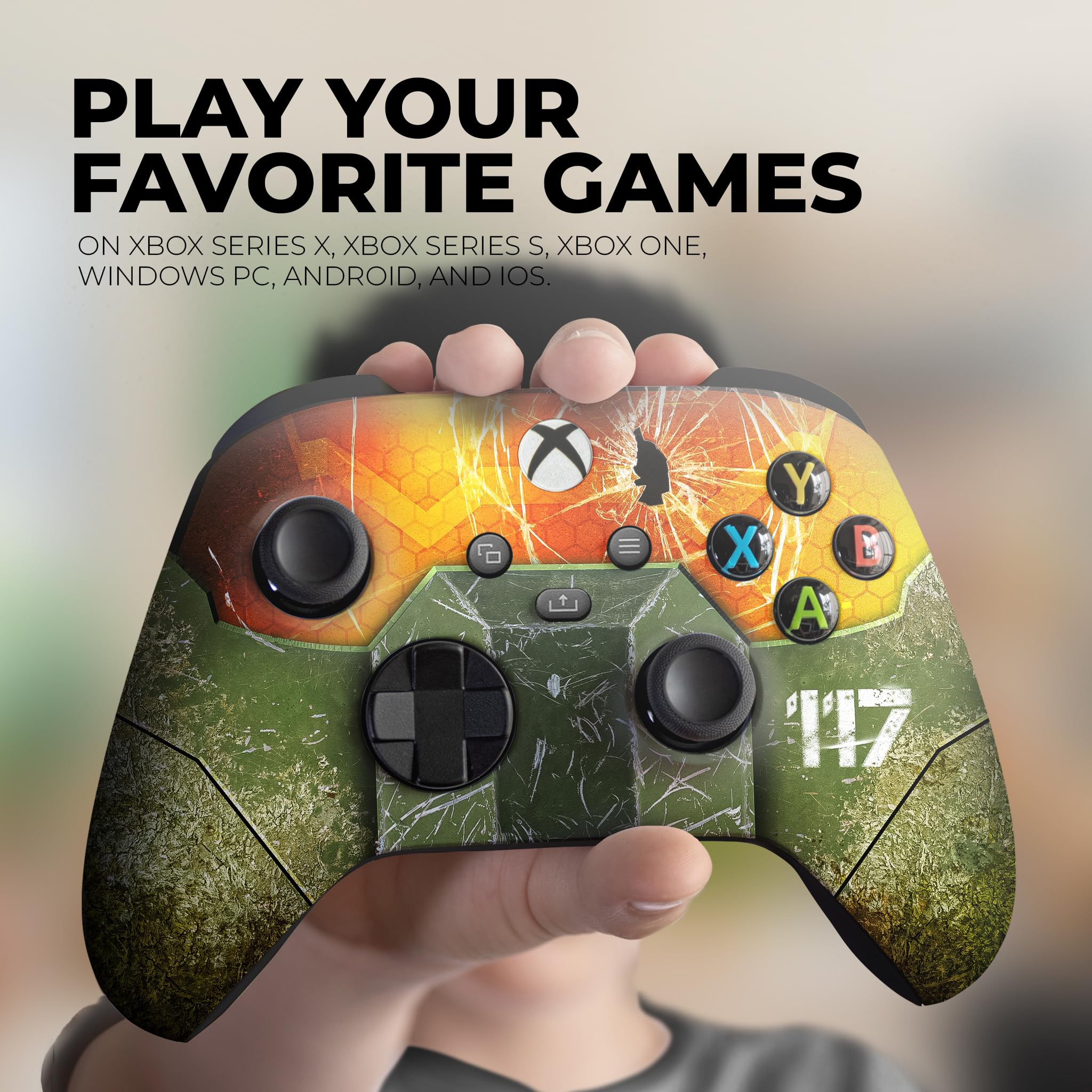 DreamController Blooody Emoji Custom X-box Controller Wireless compatible with X-box One/X-box Series X/S Proudly Customized in USA with Permanent HYDRO-DIP Printing (NOT JUST A SKIN)