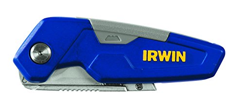 IRWIN Utility Knife, Folding with Blade Storage (1858319) , Blue
