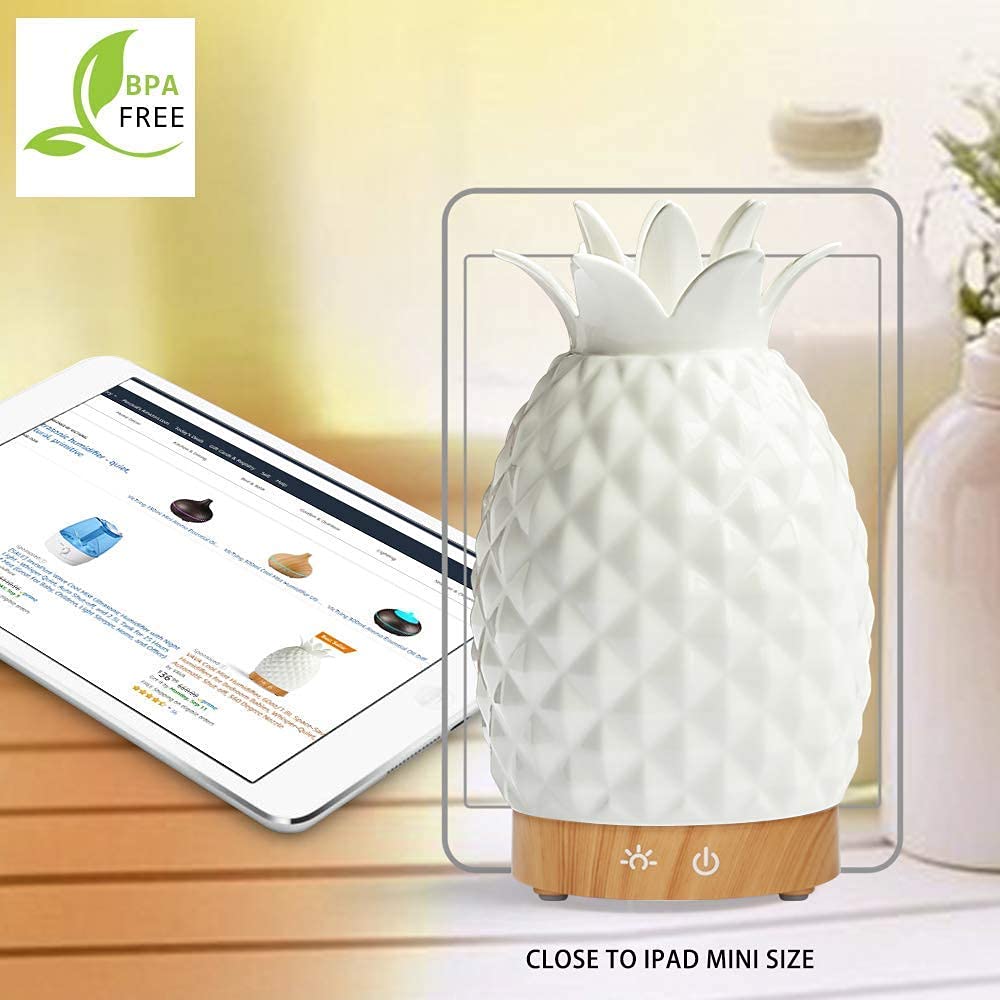 Essential Oil Diffuser 160 ml Cool Mist Humidifier - 7 Color LED Humidifiers Pineapple and Unicorn US120V