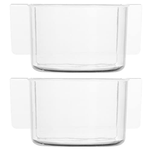 Mipcase 4pcs Bird Cups, Budgerigar Bowl, Animal Feeders Trough Winged Feeders, Cages for Conure Bowls, Thickened Cup Spillage Accessorytransparent Pet Small Canary Accessory Parrot Seeds