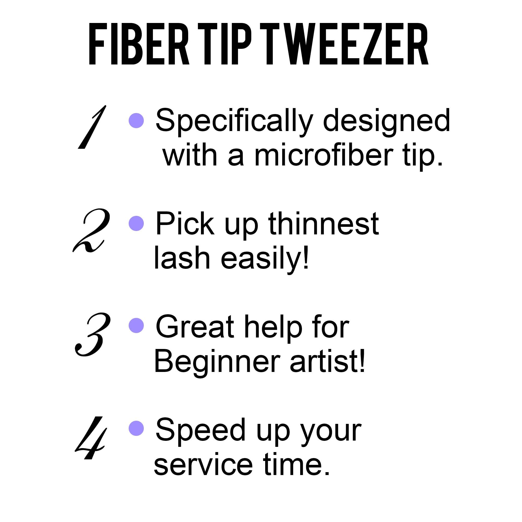 Fiber Tip Lash Tweezers For Eyelash Extension Tweezers Professional Artist Tech Work Kit Tools,Best Volume Eyelash Lashes Extensions Purple Tweezers Precision Supplies(Boot)