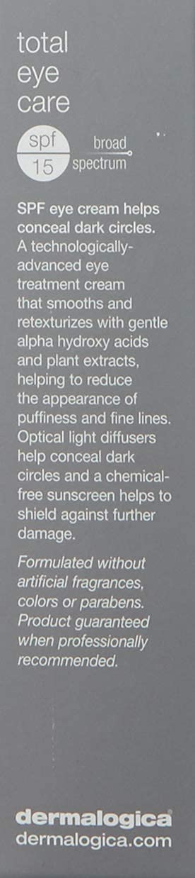 Dermalogica Total Eye Care SPF15 (0.5 Fl Oz) Eye Cream with SPF - Prevents UV Damage While Reducing Puffiness, Fine Lines, and Dark Circles