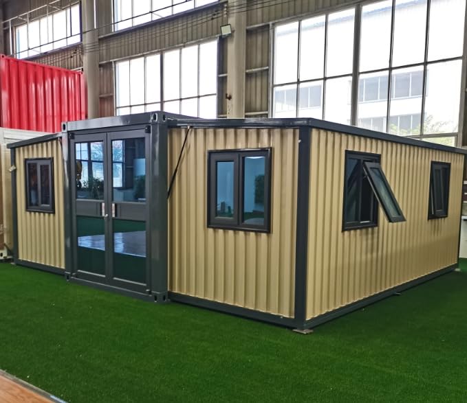 Generic Portable Prefabricated Mobile House 20ft(5.90Lx2.48Wx6.30H) meters with 1Bedrrom 1Batheoom Kitchen are Living Area with Doors Windows and Electric Distribution